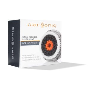 Clarisonic Men's Facial Cleansing Brush Head Replacement Compatible with Mia 1, Mia 2, Mia Fit, Alpha Fit, Smart Profile Uplift and Alpha Fit X, 2 Count