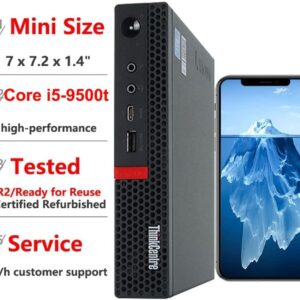 Lenovo Tiny Desktop ThinkCentre M920q Mini Business Computer, Intel 6-Core i5-9500T Up to 3.70 GHz,16GB RAM,256GB NVME SSD, AX210 WiFi, Windows 11 Pro (Renewed)