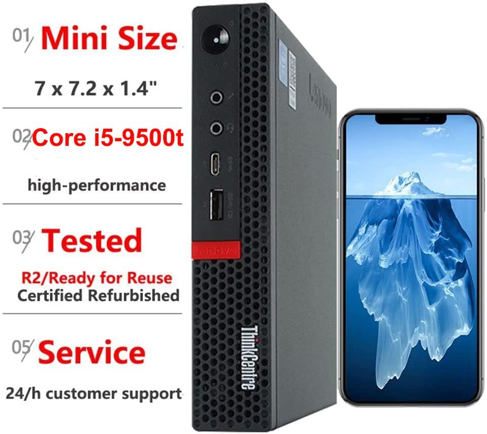 Lenovo Tiny Desktop ThinkCentre M920q Mini Business Computer, Intel 6-Core i5-9500T Up to 3.70 GHz,16GB RAM,256GB NVME SSD, AX210 WiFi, Windows 11 Pro (Renewed)