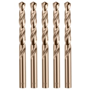 cobalt drill bit set, m35 twist hss drill bits straight shank, 2mm high speed steel drill bits for drilling in hard metal, stainless steel, cast iron (10mm)