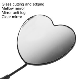 Lash Mirror, Detachable Heart Shape Eyelash Mirror with Knurled Handle, 45° Angle Design Hand Mirror, for Eyelash Extension, Lipstick and Mascara Applying, Eyeliner Drawing