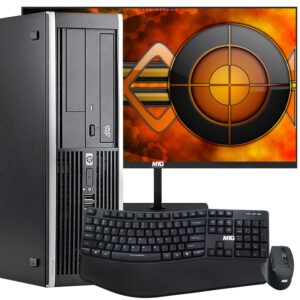 hp elite desktop computer pc, 3.1 ghz, intel core i5 3rd gen, 8gb ram, 500gb hdd, mtg new 20 inch led monitor, wireless ergonomic keyboard mouse, wifi, windows 10 pro (renewed)