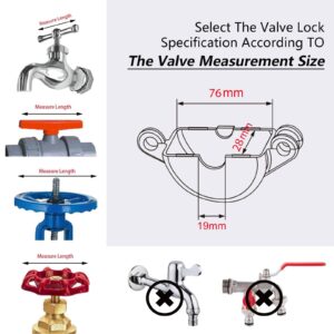 Boviisky Gate Valve Lockout with Safety Padlock, Brass Core and 304 Stainless Steel Lock Beam, Water Spigot Lock, Outdoor Faucet Lock, Valve Handles with a Diameter of 1-2.5 inches, OSHA Compliant