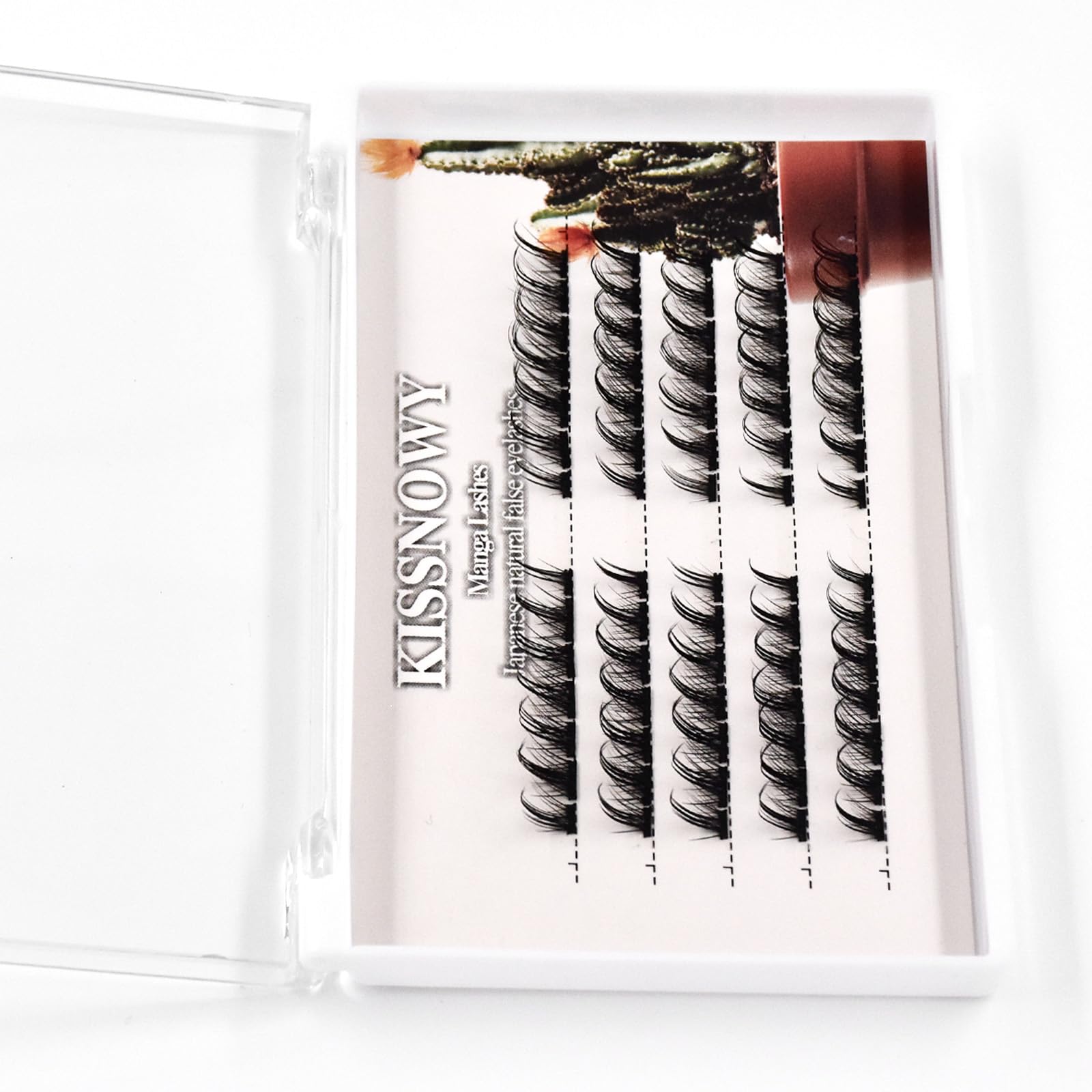 KISSNOWY Manga Lashes Natural Look, Single Individual Lashes Wispy Cluster Lashes Extension for Cosplay Japanese Anime Makeup False Lashes (B-03)