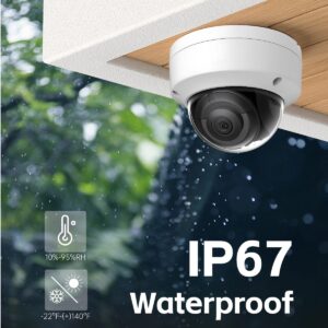 DS-2CD2183G2-I 2.8mm HIK 4K 8MP AcuSense PoE Fixed Dome IP Camera Outdoor Indoor with Human/Vehicle Detection, 120dB WDR, H.265+, 98ft IR Night Vision, Compatible with HIK NVR/Hik-Connect APP