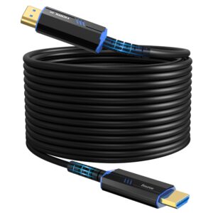 8k long hdmi fiber optic cable 130feet/40m, 8k@60hz, 4k@120hz, hdmi 2.1 cable 130ft, 48gbps ultra high speed, support hdr, earc, compatible for pc, hdtv, playstation4, ps5, xbox series x, rtx4090/4080