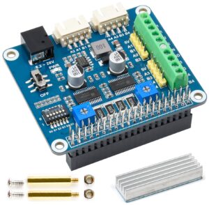 waveshare hrb8825 stepper motor hat for raspberry pi and jetson nano, drives two stepper motors, up to 1/32 microstepping user for 3d printer sculpturing machine mechanical arm