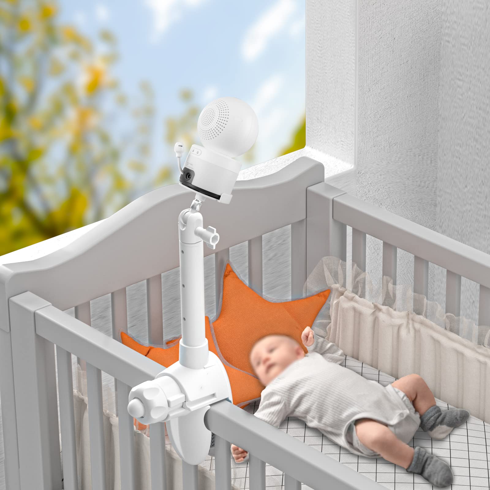 Baby Monitor Mount for Eufy Space View/Eufy Space View S/Eufy Space View Pro - 360° Adjustable, Stable and Durable Baby Camera Holer, Especially for Baby Cot