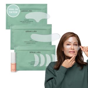 dermaclara silicone fusion anti-wrinkle patches - reusable face treatment kit for fine lines, under eye, forehead & neck wrinkles - pregnancy safe skincare - facial silicone patches for wrinkles