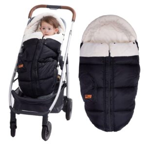 kz dotnz winter footmuff for stroller, front panel removeable multifunction stroller blanket, perfect cold weather stroller accessory, cozy fleece stroller sleeping bag/stroller footmuff