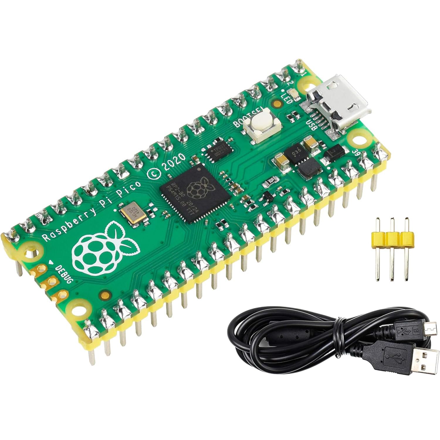 Raspberry Pi Pico Microcontroller Board, RP2040 Dual-core Arm Cortex M0+ Processor, Flexible Single Board Computer, Flagship Versatile Board by Raspberry Pi （1 Pack）