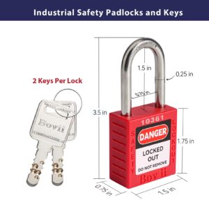 Boviisky Gate Valve Lockout with Safety Padlock, Brass Core and 304 Stainless Steel Lock Beam, Water Spigot Lock, Outdoor Faucet Lock, Valve Handles with a Diameter of 1-2.5 inches, OSHA Compliant