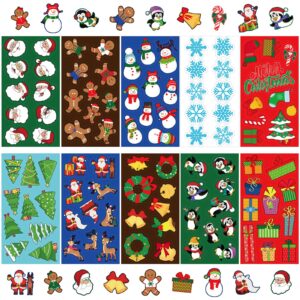 1200 pcs christmas theme sticker for kids christmas tree snowflake stickers gingerbread stickers santa claus stickers holiday stickers for teachers christmas winter classroom party favor