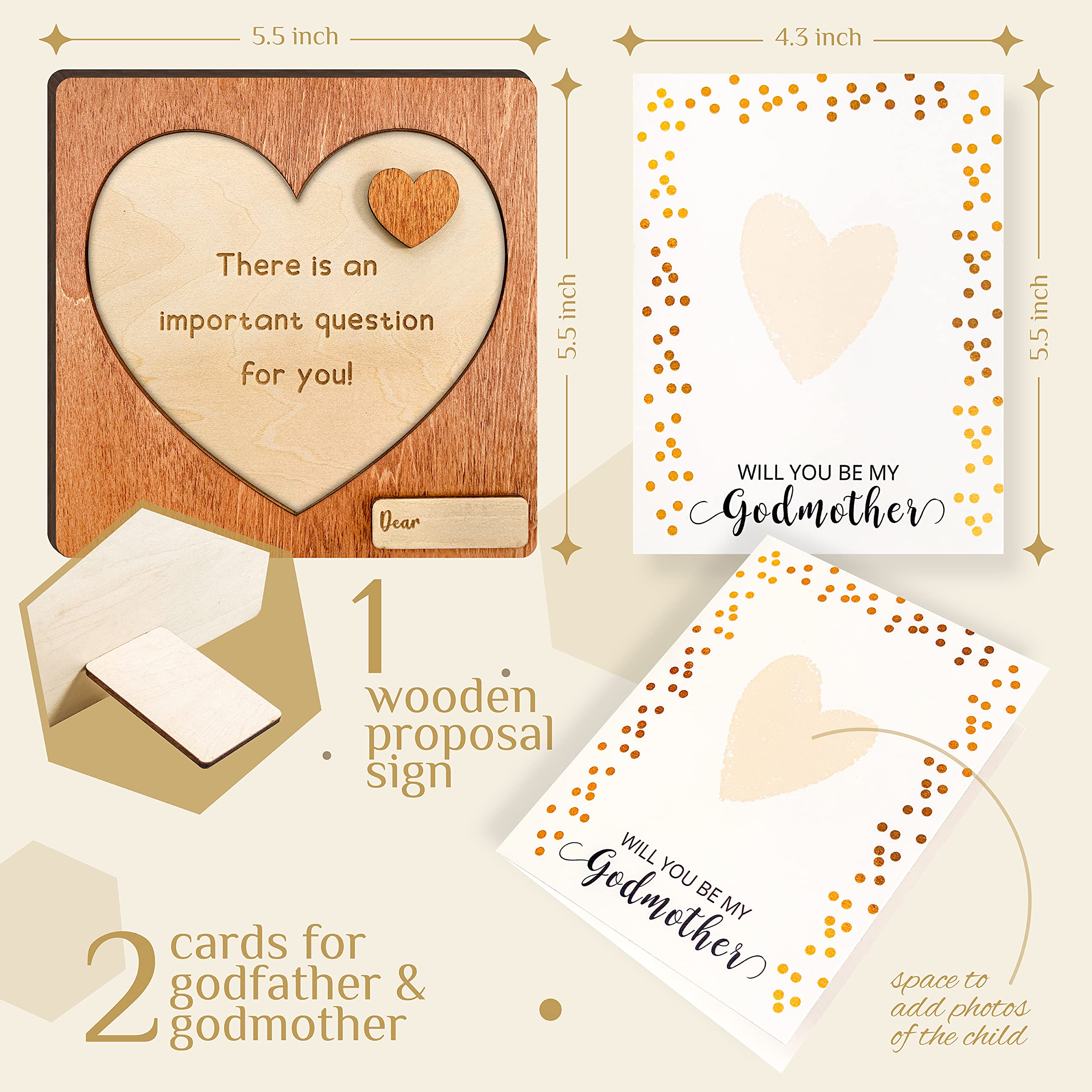 97 Decor Will You Be My Godparents Proposal Gift - God Parents Presents Proposal Ideas, Godparent Gifts from Godchild for Baptism, Godparents Proposal Card, Asking Godmother Godfather Invitation