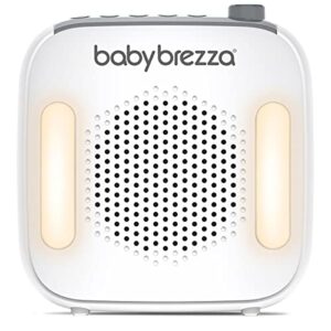 baby brezza adjustable baby sound machine and night light with 18 sounds – small, portable design for easy travel or crib use – includes lullaby, nature, white noise, waves + more – usb powered