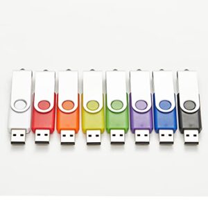 100 Pack 8GB USB Flash Drives in 5 Random Colors USB 2.0 Wholesale Lot Bulk Memory Sticks (100 Pack, 8GB)