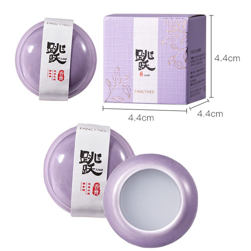 BYVUTE Solid Perfume, Floral Scent Fragrance All Natural Ancient Chinese Craftsmanship for Women Girls Travel Friendly with Ceramic Jar (Purple)