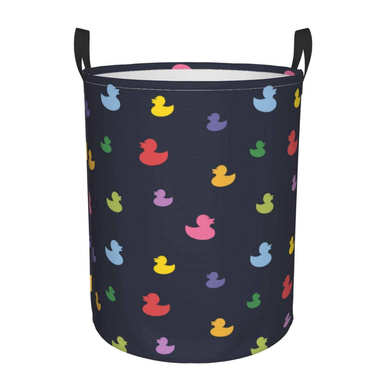 Foruidea Duckies Pitch-Dark Blue Laundry Basket,Laundry Hamper,Collapsible Storage Bin,Oxford Fabric Clothes Baskets,Nursery Hamper For Home,Office,Dorm,Gift Basket