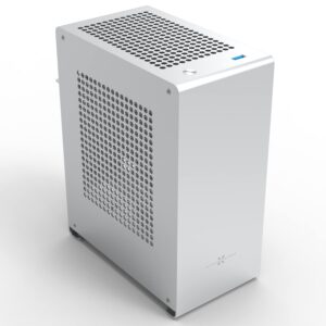 ZZEW A1P Mini-ITX Case, Micro ITX PC Case, Mini Computer Case in Silver Color, Full Aluminum Small Gaming Case with 3.0 Dual Reverse PCI Riser Cable