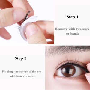 Reusable Self-Adhesive Eyelashes,No Glue or Eyeliner Needed Easy to Put On, Natural Look, Ideal Gift of Reusable Adhesive Eyelashes for Women (2-Pairs)