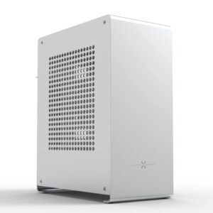 ZZEW A1P Mini-ITX Case, Micro ITX PC Case, Mini Computer Case in Silver Color, Full Aluminum Small Gaming Case with 3.0 Dual Reverse PCI Riser Cable