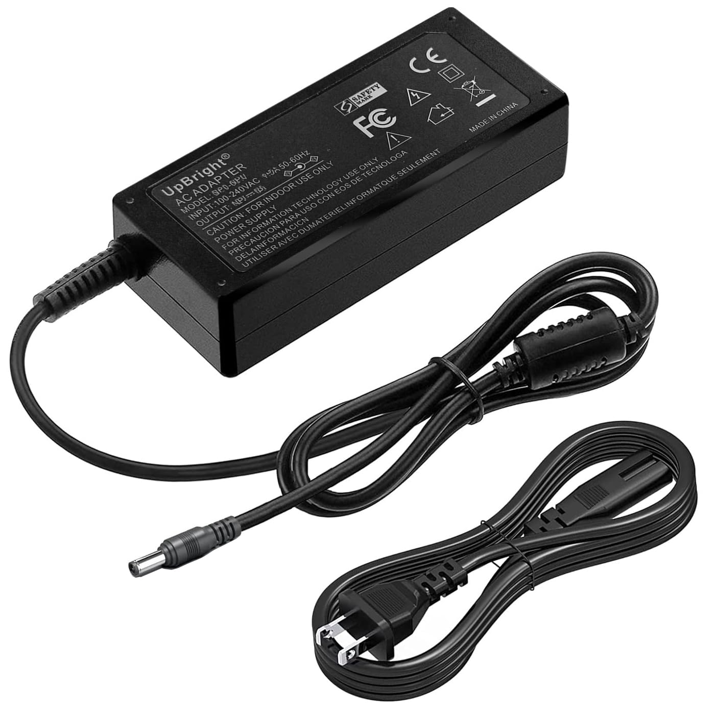 UpBright 12V 3A AC/DC Adapter Compatible with Arcade1up 8223 Game Machine Arcade 1up Cocktail Table CounterCade Counter Cade Games All Riser Ms Pac-Man Party-Cade PacMan 12VDC Power Supply Charger PSU