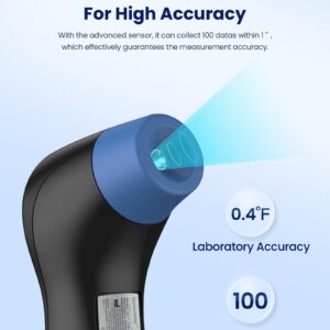 Forehead Thermometer for Adults and Kids, Digital Infrared Thermometer for Baby, Infants and Toddlers, Touchless Thermometer with Fever 3 Color Alarm, FSA HSA Eligible,1s Fast Reading, Accurate