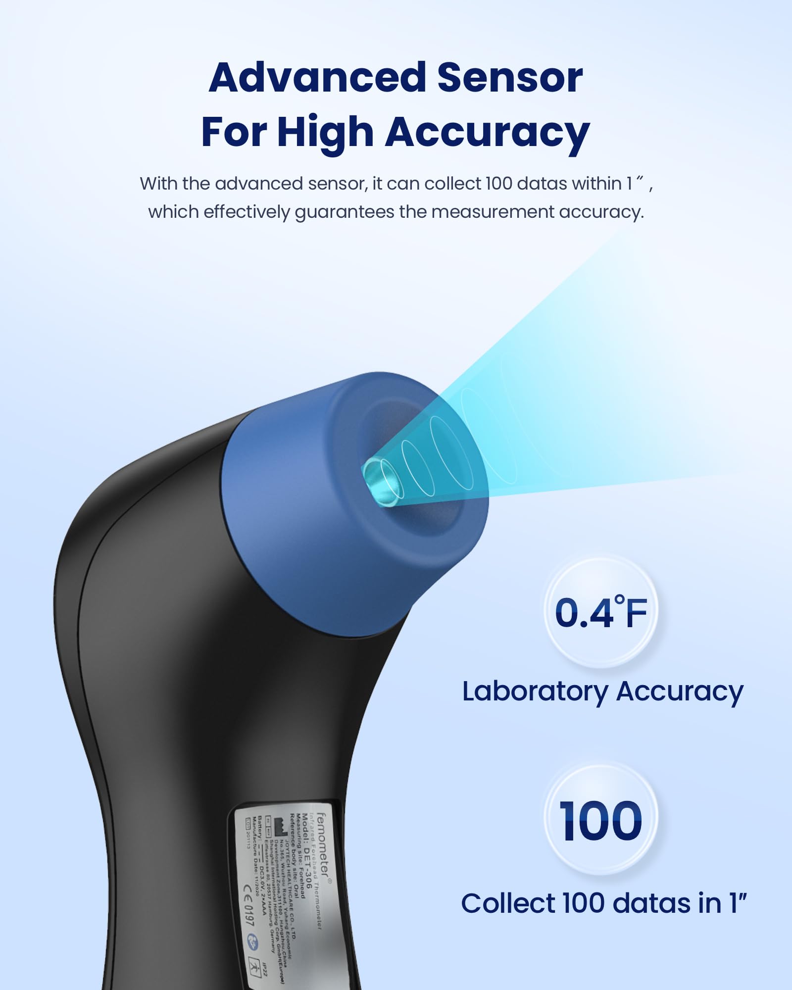 Forehead Thermometer for Adults and Kids, Digital Infrared Thermometer for Baby, Infants and Toddlers, Touchless Thermometer with Fever 3 Color Alarm, FSA HSA Eligible,1s Fast Reading, Accurate