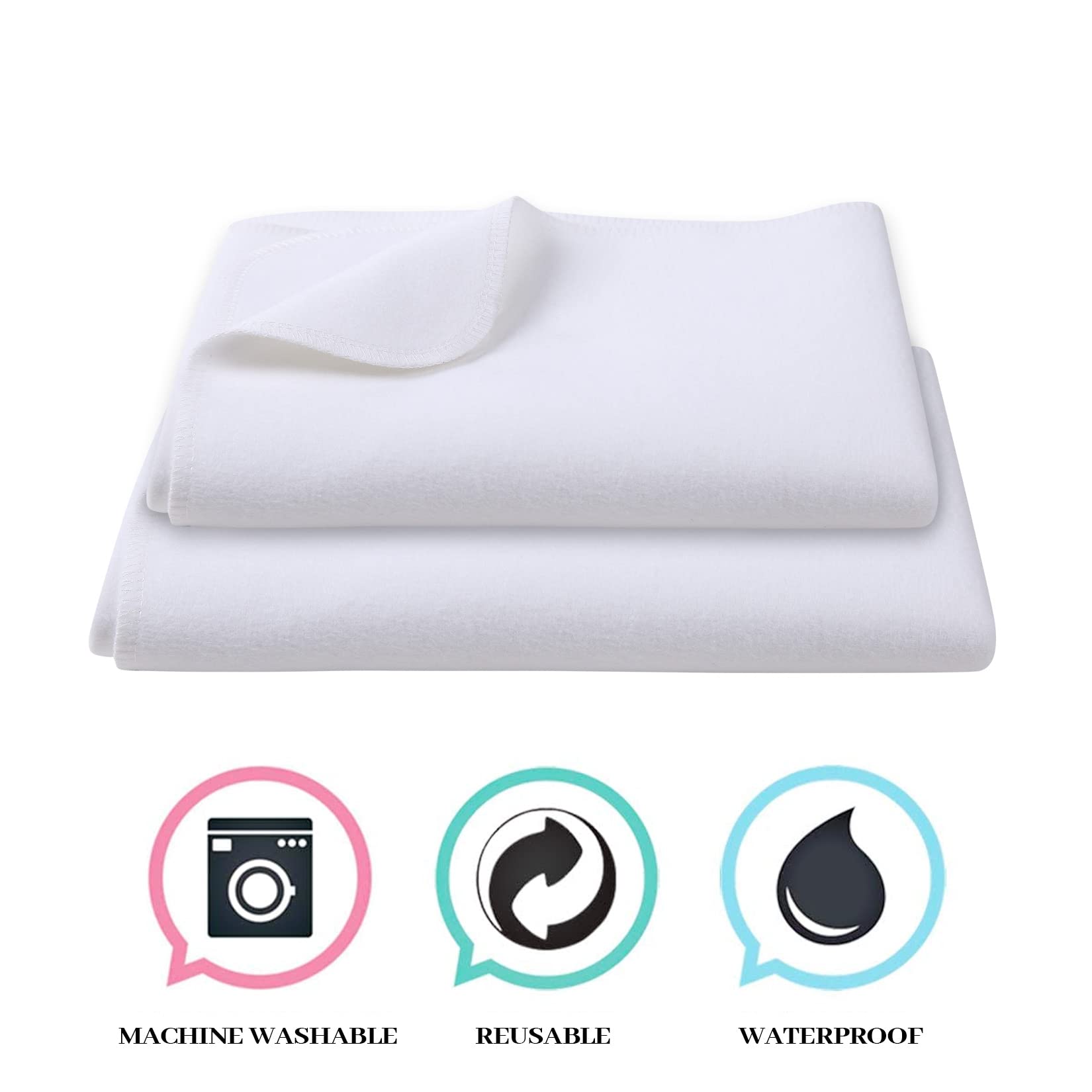 ROYGROW Baby Crib Mattress Protector Pad Cover, Flat Fit Crib Protective Pad Sheet, Waterproof Reusable Incontinence Pad Mat for Adults, Elderly and Pets, 27" X 39" (Pack of 1) White