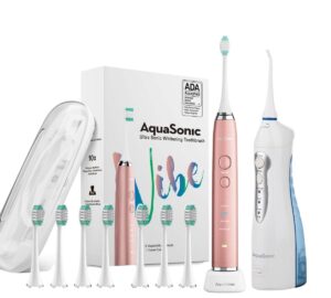 aquasonic vibe series ultra whitening toothbrush aqua flosser