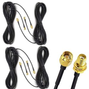 33ft wifi antenna extension cable rg174 rf sma male to sma female coaxial cable low loss gold plated pigtail for wireless lan router bridge external antenna equipment 4pack