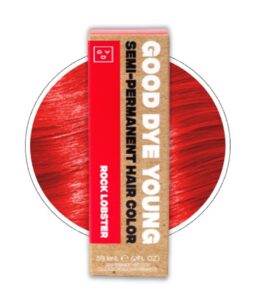 good dye young semi permanent hair dye (rock lobster red) - conditioning red hair dye - ppd free & vegan - lasts 15-24+ washes for streaks and strands