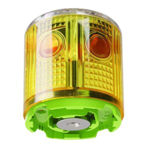 ledholyt solar strobe warning light, strong magnetic base solar emergency strobe warning light, automatic turn on safety road construction traffic flashing beacon light (yellow)