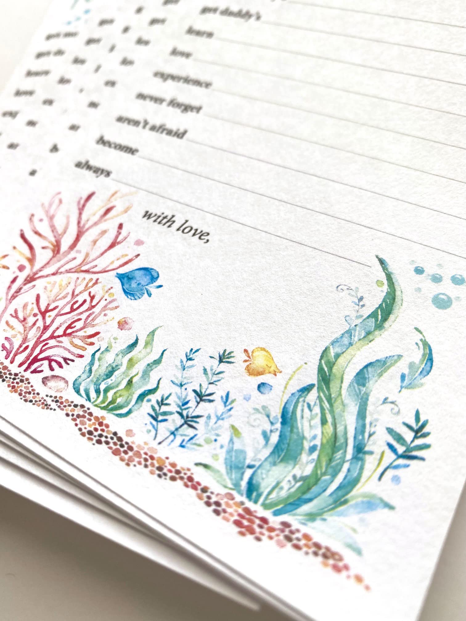 Baby Shower Advice Sea Animals (40 Pack) Guest Wishes for Baby, Boy Girl Gender Neutral, Ocean Life Theme Wisdom Prediction Keepsake Notepaper (4x6 Soft Cotton Stationery Prints)