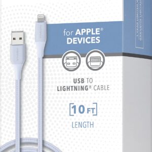 Insignia - 10' Lightning to USB Charge-and-Sync Cable - Purple