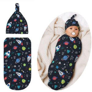 jarverce swaddling blanket for baby, soft sleeping bag, sack for newborn boys girls, unisex baby stuff, space