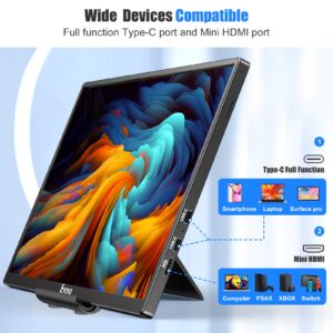 Eyoyo Portable Monitor for Laptop 10 Inch Small Monitor 1920x1280 USB C Computer Display Travel Monitor with HDMI, External Monitor for PC Phone Xbox Switch PS4 178° IPS Screen Plug & Play