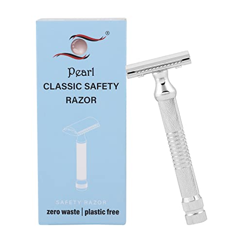 Pearl Shaving Double Edge Close Comb Safety Razor for Men - Reusable Ecofriendly DE shaving Razor for Men | Premium Single Blade Razor for Men Razor | Classic & Traditional Shaving Kit for Men | Men's