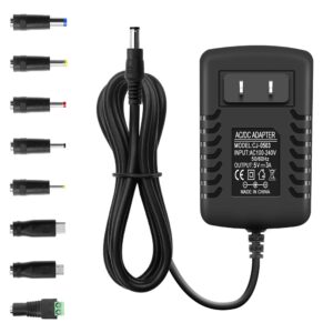 arkare 5v 3a power supply adapter 15w ac/dc 5v power cord ac 100v-240v to dc 5 volt power supply 3amp 2a 1a 500ma for 5v led lights security camera hdmi tv box raspberry pi usb type c with 8tips