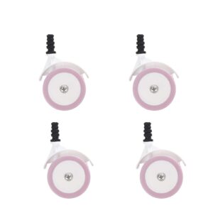 wyi baby walker wheels replacement parts, 2'' plastic rubber wheels casters, removable, safe for all floors,set of 4 (pink)