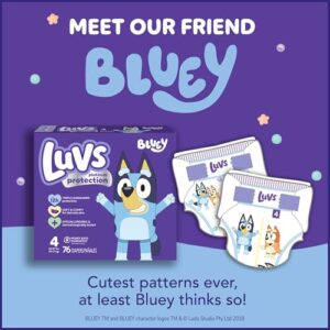 Luvs Diapers - Size 7, 124 Count, Bluey Disposable Baby Diapers