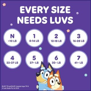 Luvs Diapers - Size 7, 124 Count, Bluey Disposable Baby Diapers