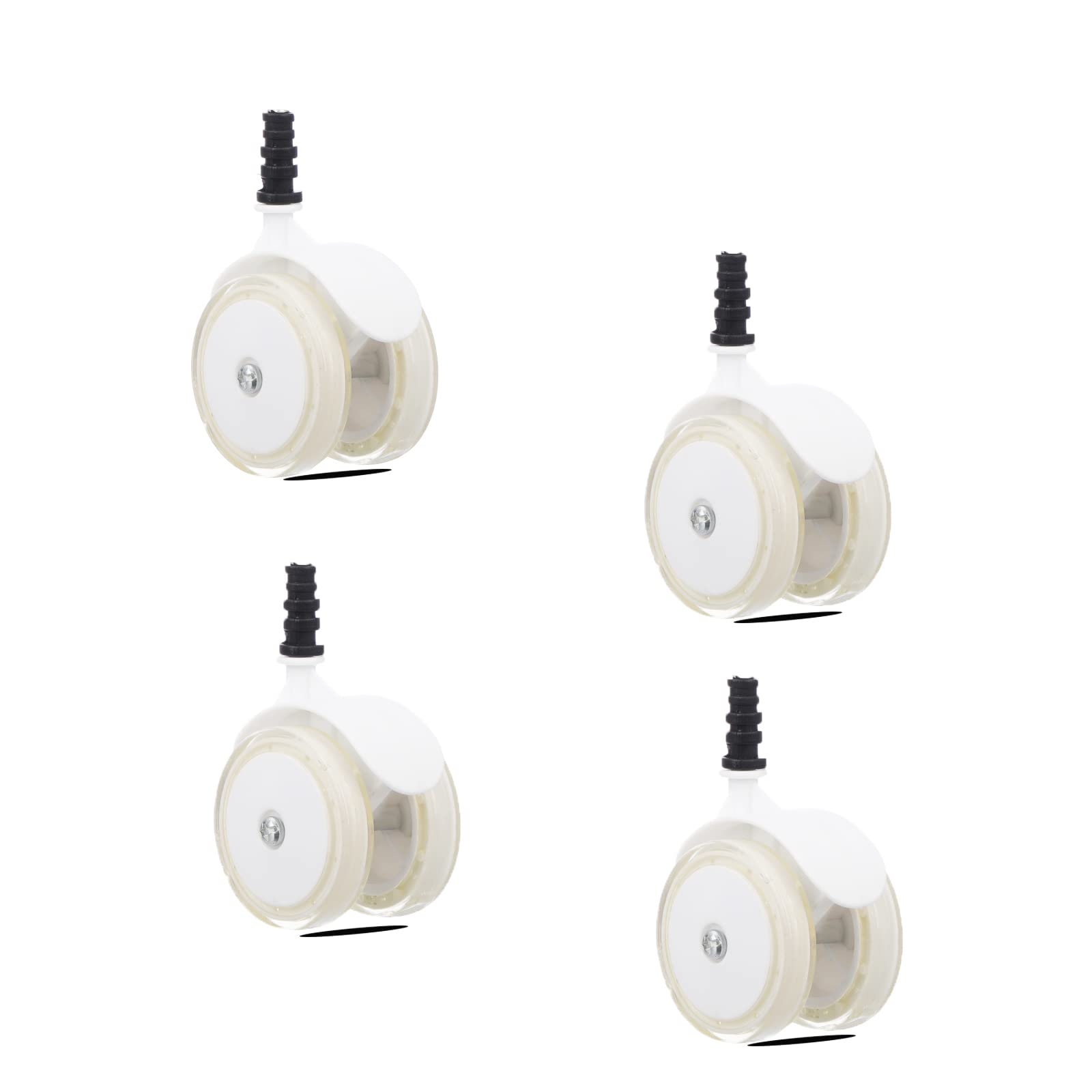 Baby Walker Wheels Replacement Parts, 2'' Plastic Rubber Wheels Casters, Removable, Safe for All Floors,Set of 4 (White)