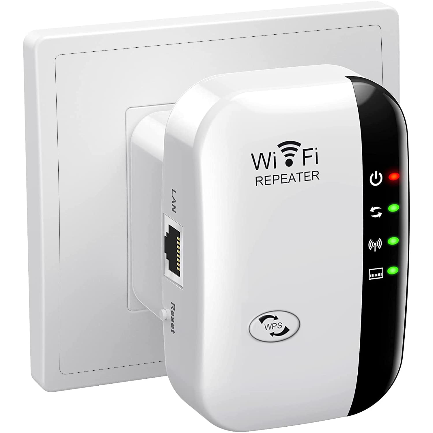 Vphev WiFi Extender, Signal Booster Up to 3000sq.ft & 26 Devices, Range Wireless Internet Repeater, Long Amplifier with Ethernet Port, 1-Tap Setup, Access Point, Alexa Compatible, White (wf003)