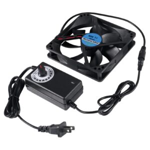 2pcs Blower Cooling Fan 120x25mm 110V 220V AC Powered Cooling Fan Dual-Ball Bearings 3 to 12V Speed Controller Fan for Receiver DVR Compatible with PlayStation Xbox Component