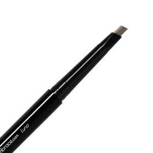 eye embrace luna: light brown-gray eyebrow pencil – waterproof, double-ended automatic angled tip & spoolie brush, cruelty-free