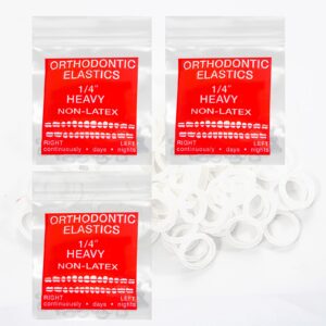 non latex 300 pcs 1/4inch 6.4mm heavy intraoral elastic bands unimedic orthodontic elastics non- latex dental rubber bands made in usa (1/4inch 6.4mm, heavy 6.5oz)