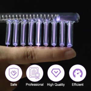 Electrode Wand Glass Tube Handheld Spare Parts for Hi Frequency Instrument Elitzia ETJX006AS (Purple Comb(Tungsten))