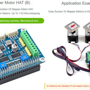 Stepper Motor HAT Dual Onboard 2-CH HR8825 Motor Driver Chip,Drive two Stepper Motors Up To 1/32 Microstepping,Apply to 3D Printer, Sculpturing machine, Mechanical Arm,for Raspberry Pi/ Jetson Nano