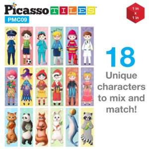 PicassoTiles Magnetic Puzzle Cube Characters + Mini, 9pc with 18 Unique Characters Mix & Match Cubes Sensory Toys, 0.5” Pixel 100pc Mix & Match Sensory Toys STEAM Education Learning Building Block